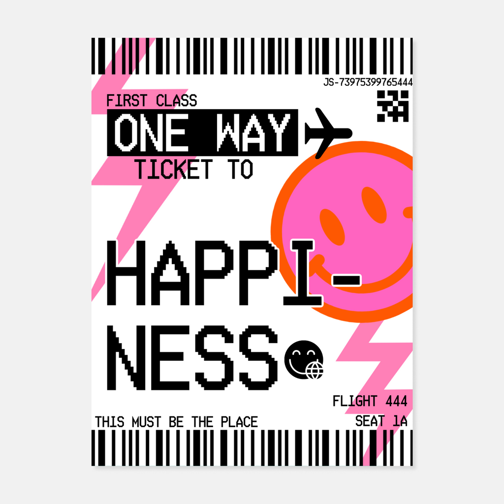 Ticket to Happiness Print by Julia Santos | Dorm Essentials – Dormify
