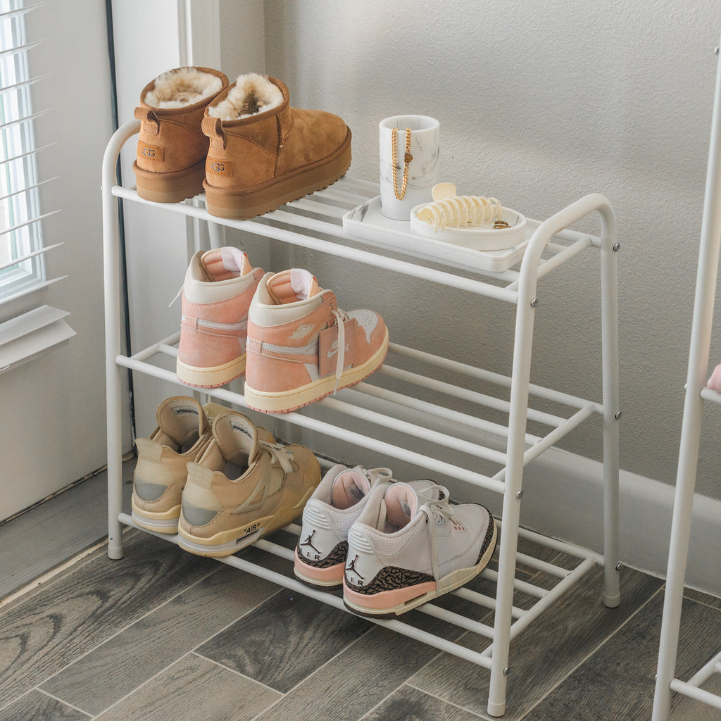 3-Shelf Steel Shoe Rack | Dorm Essentials – Dormify