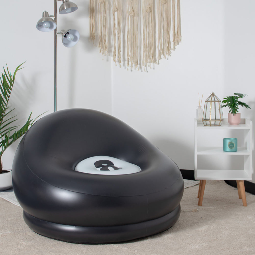 8-Ball Black & White Inflatable Chair | Dorm Essentials – Dormify