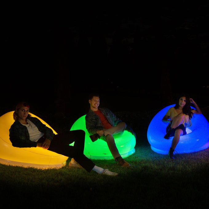 Illuminated Color Changing LED Inflatable Chair with Remote | Dorm ...