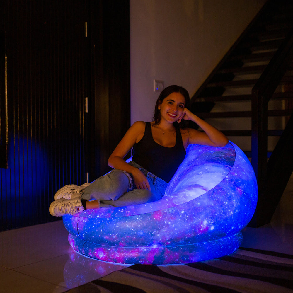 Illuminated LED Galaxy Inflatable Chair | Dorm Essentials – Dormify
