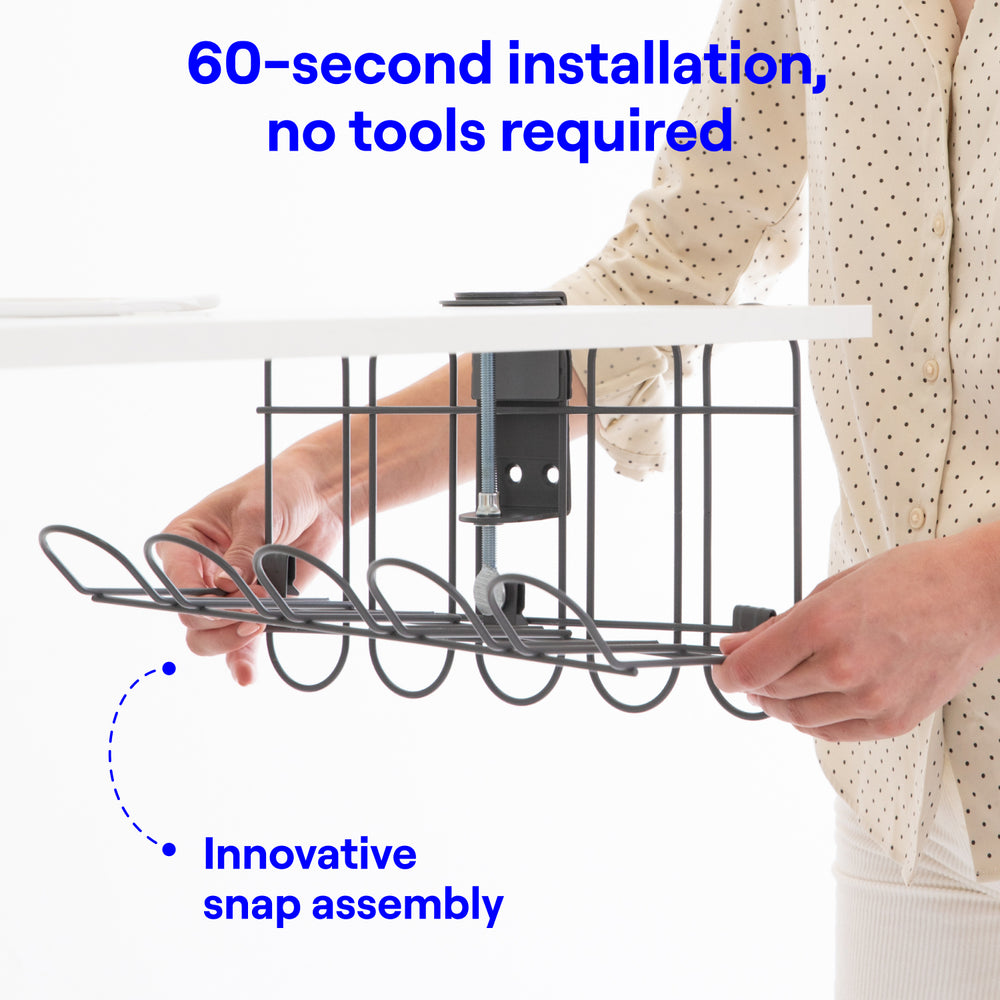 CarryUp-Under Desk Cable Management Tray | Dorm Essentials - Dormify