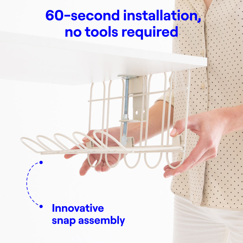 CarryUp-Under Desk Cable Management Tray | Dorm Essentials - Dormify