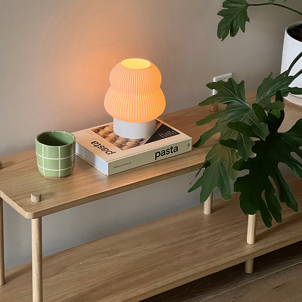Poly Table Lamp | Dorm Essentials - Peach - Dormify