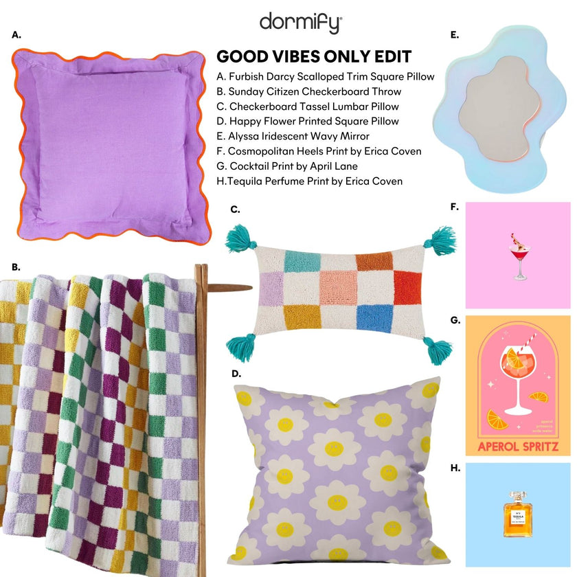 Darcy Scalloped Trim Square Pillow | Dorm Essentials – Dormify