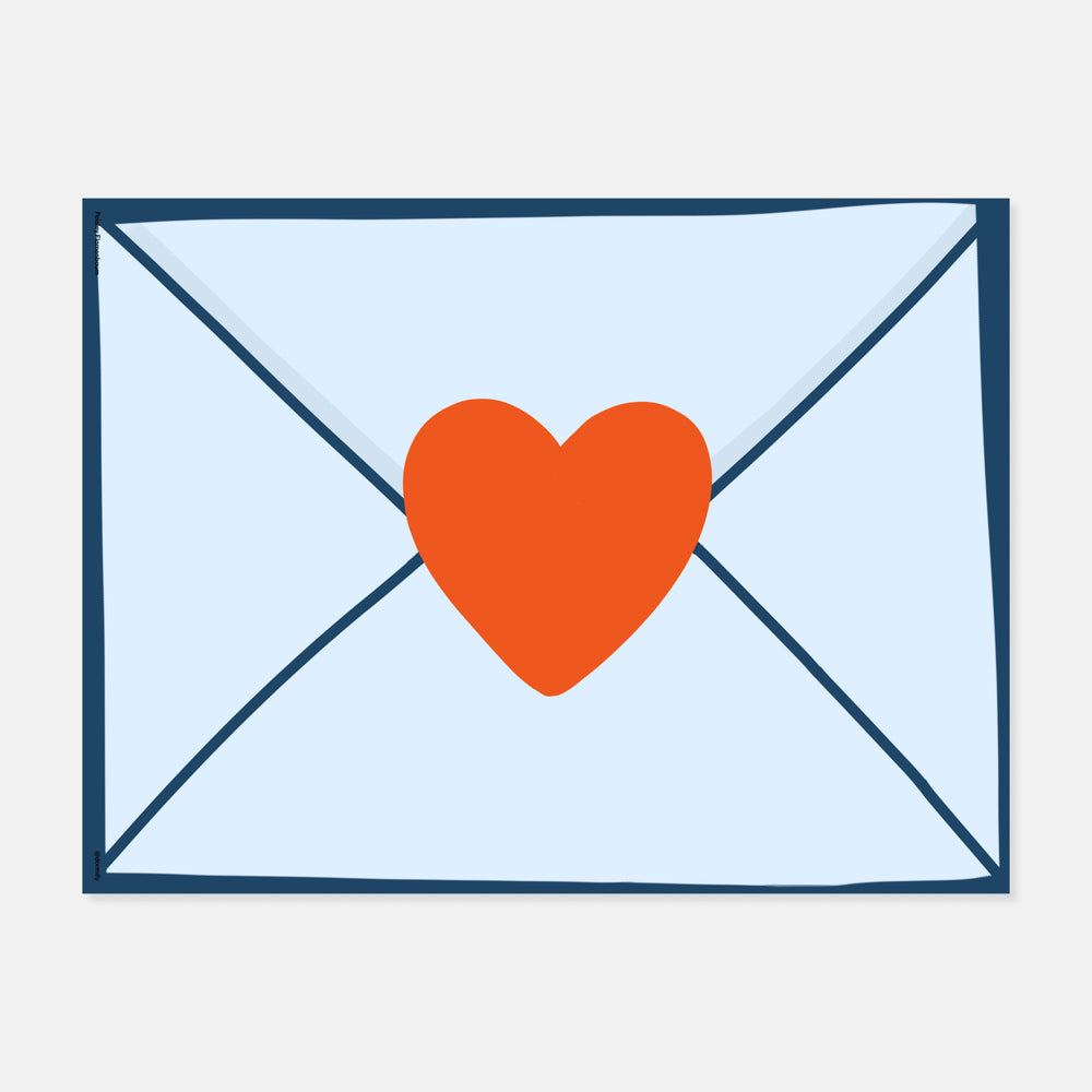 Love Letter Print by Paisley Flamenbaum | Dorm Essentials - Blue / 16 ...