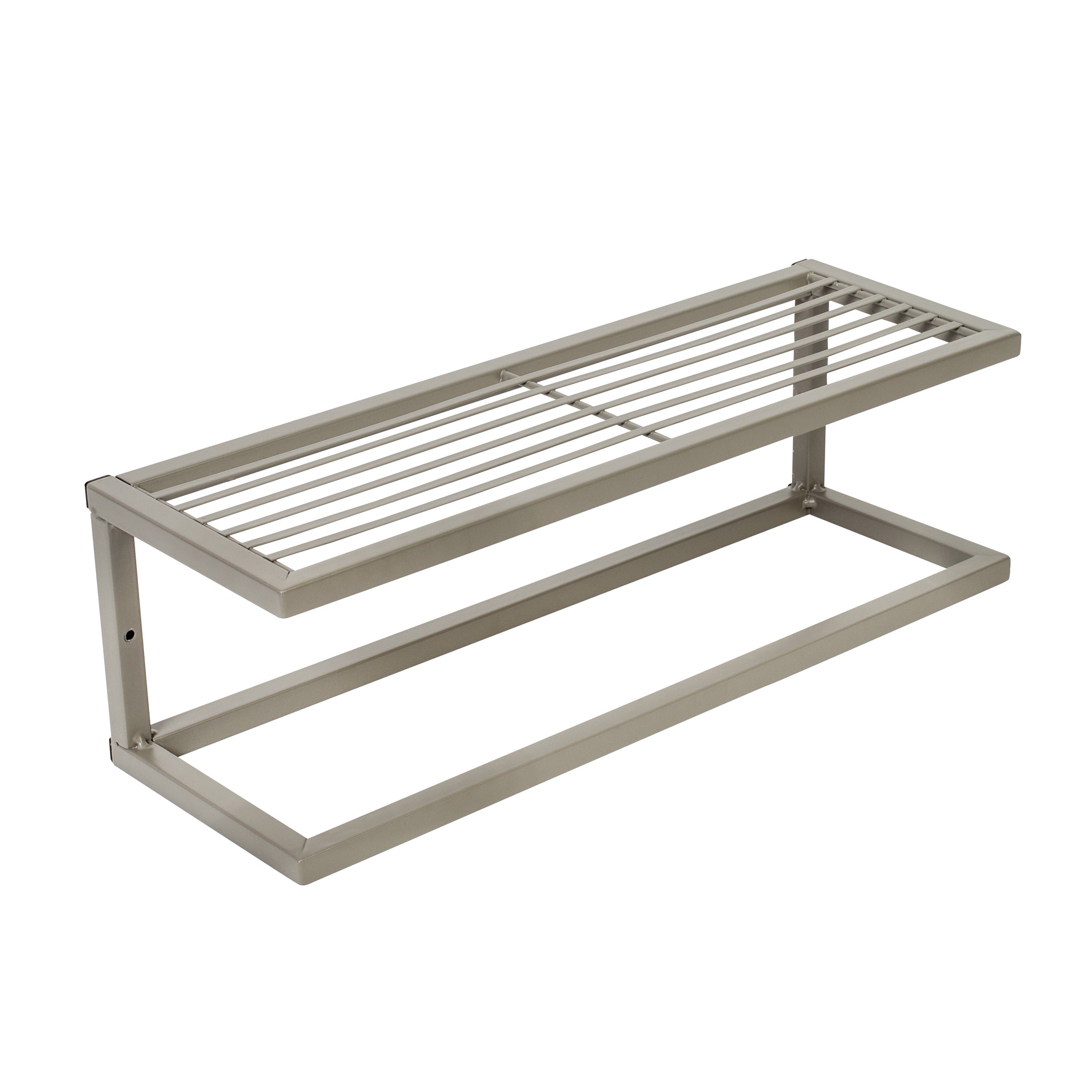 Steel Bathroom Slatted Shelf with Towel Bar | Dorm Essentials - Dormify