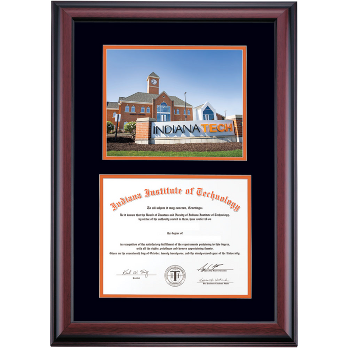 Indiana Tech Premier Abbott Center Diploma Frame | Dorm Essentials ...