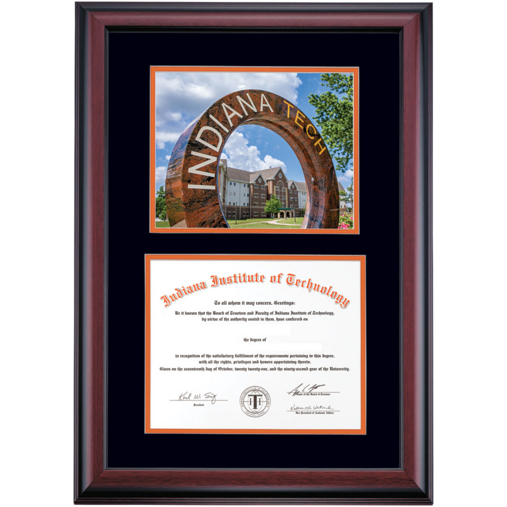 Indiana Tech Premier The Wheel Diploma Frame | Dorm Essentials - White ...