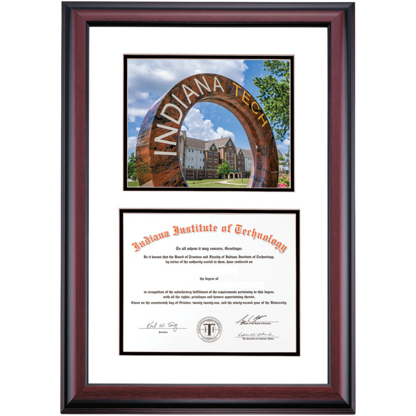 Indiana Tech Premier The Wheel Diploma Frame | Dorm Essentials - White ...