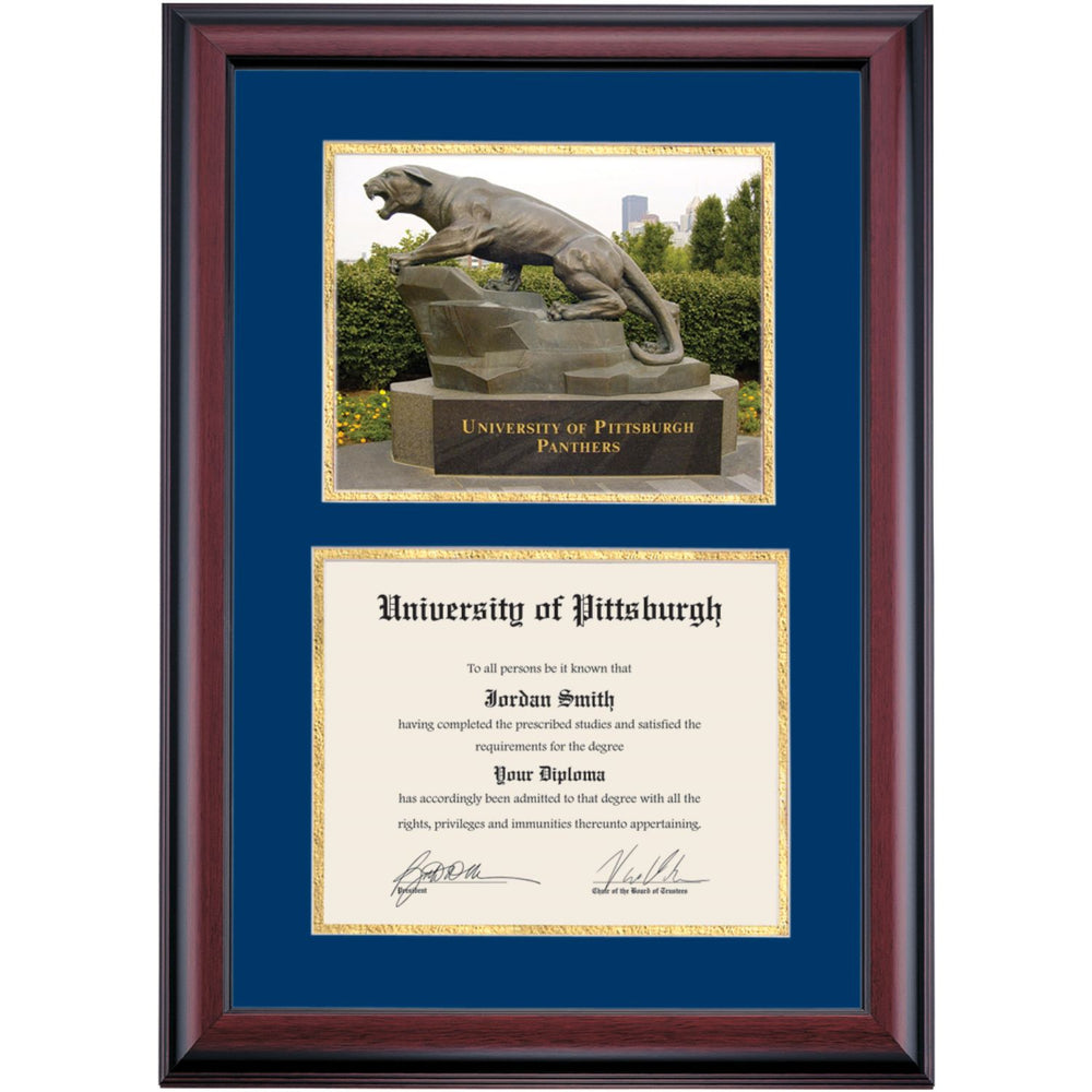 Pittsburgh Premier the Pitt Panther Statue Diploma Frame | Dorm ...
