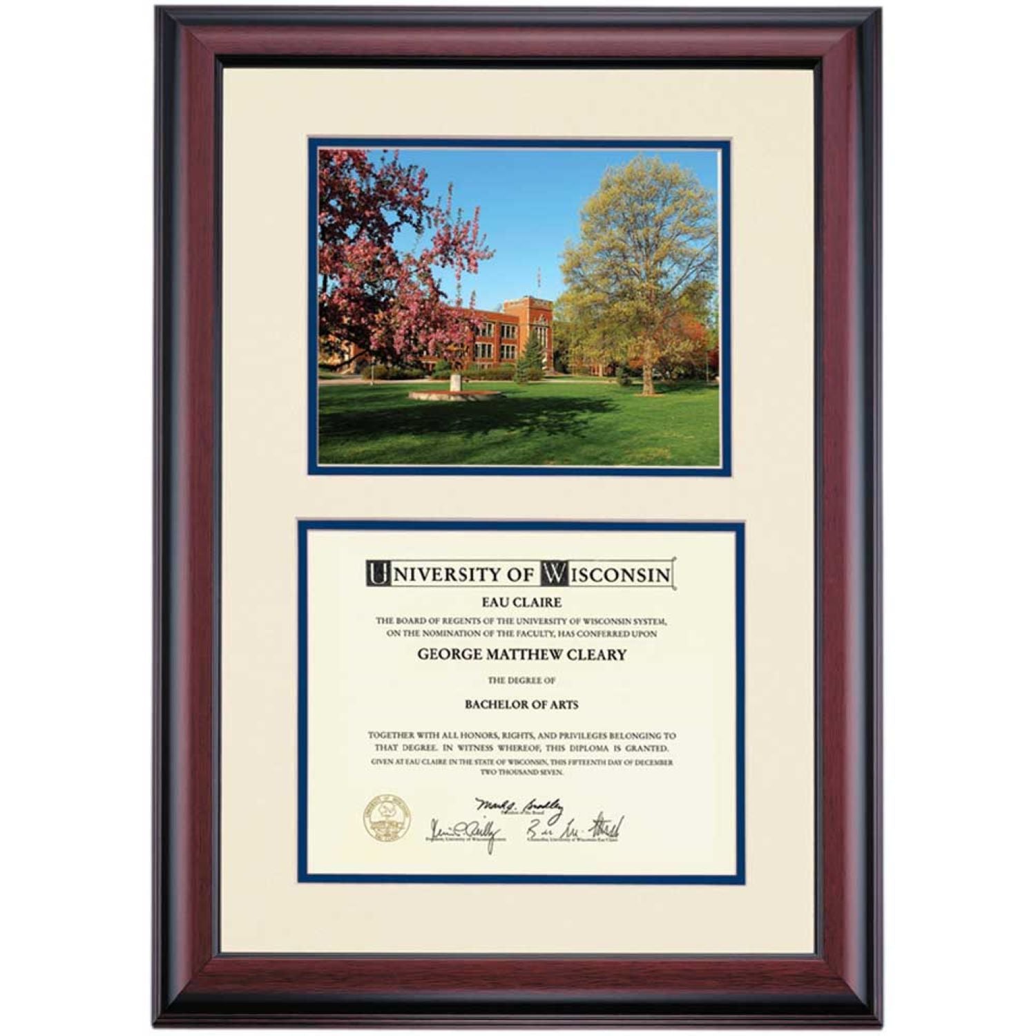Wisconsin-Eau Claire Premier Legacy Schofield Hall Diploma Frame | Dorm ...
