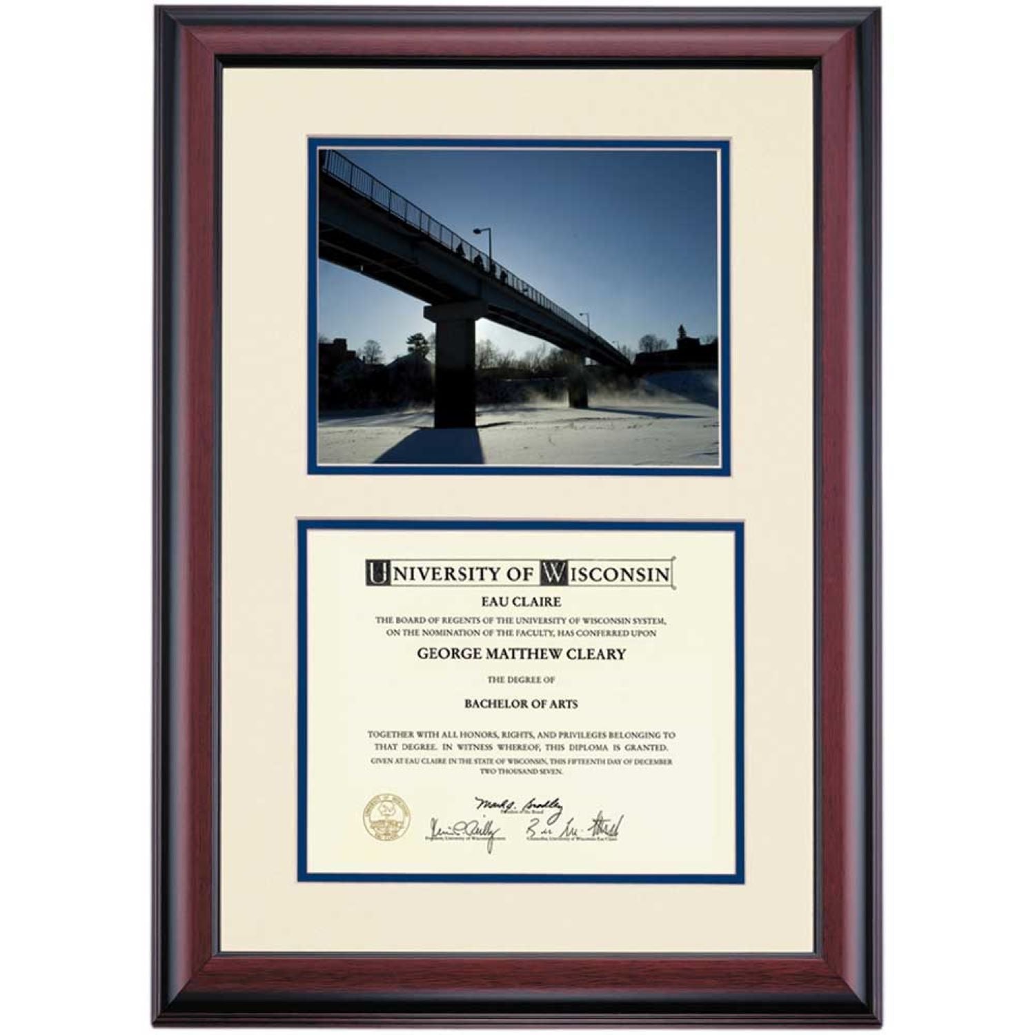 Wisconsin-Eau Claire Premier Legacy Walk Bridge Diploma Frame | Dorm ...