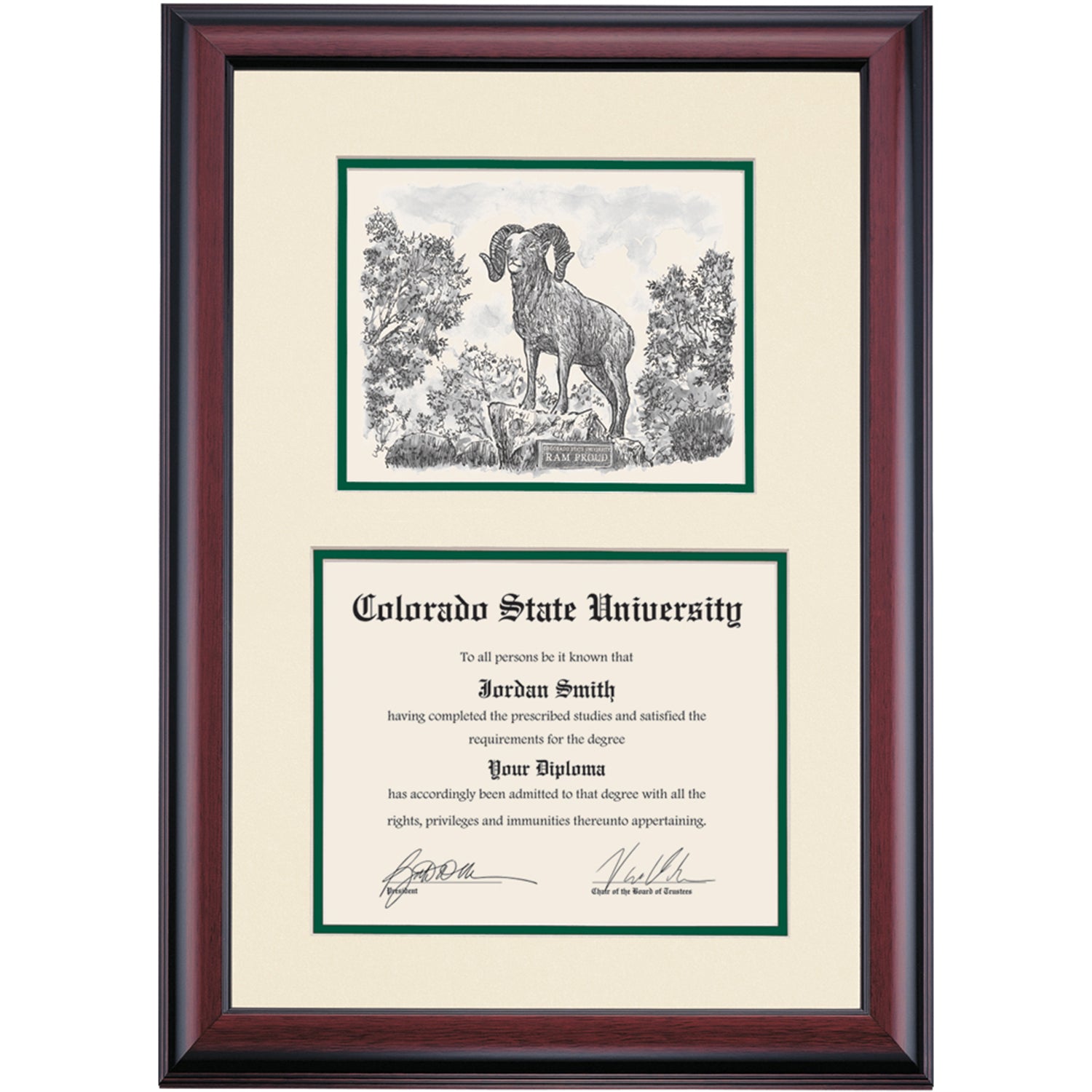Colorado State Premier the Ram Sculpture Diploma Frame | College Shop ...