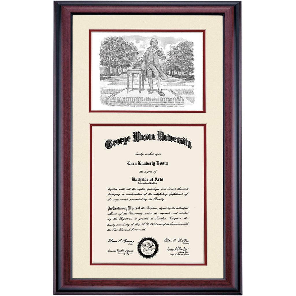George Mason Premier the George Mason Statue Diploma Frame | Dorm ...