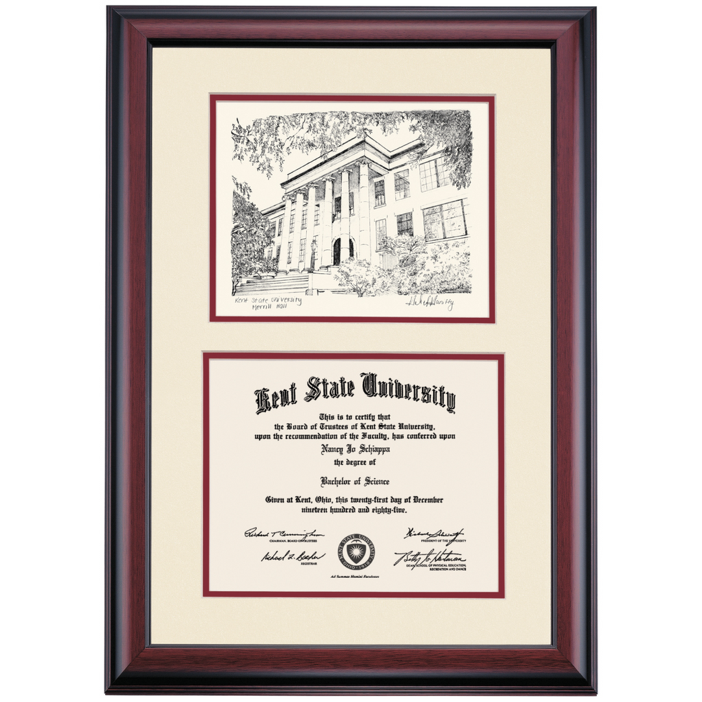 Kent State Premier Merrill Hall Diploma Frame for Undergraduate Degrees ...