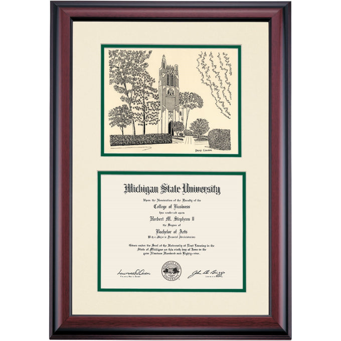Michigan State Premier Beaumont Tower Diploma Frame | Dorm Essentials ...