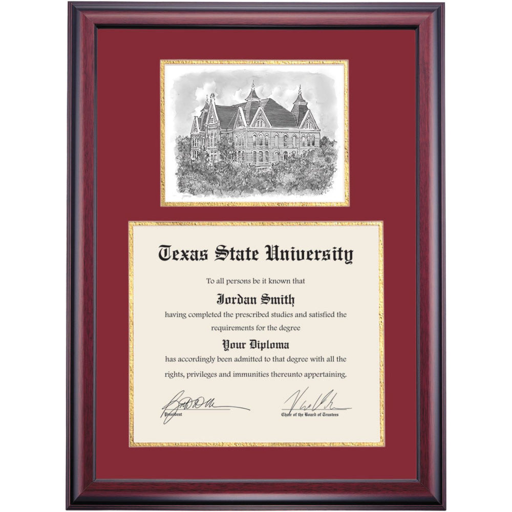 Texas State Premier Old Main Diploma Frame | Dorm Essentials - Dormify