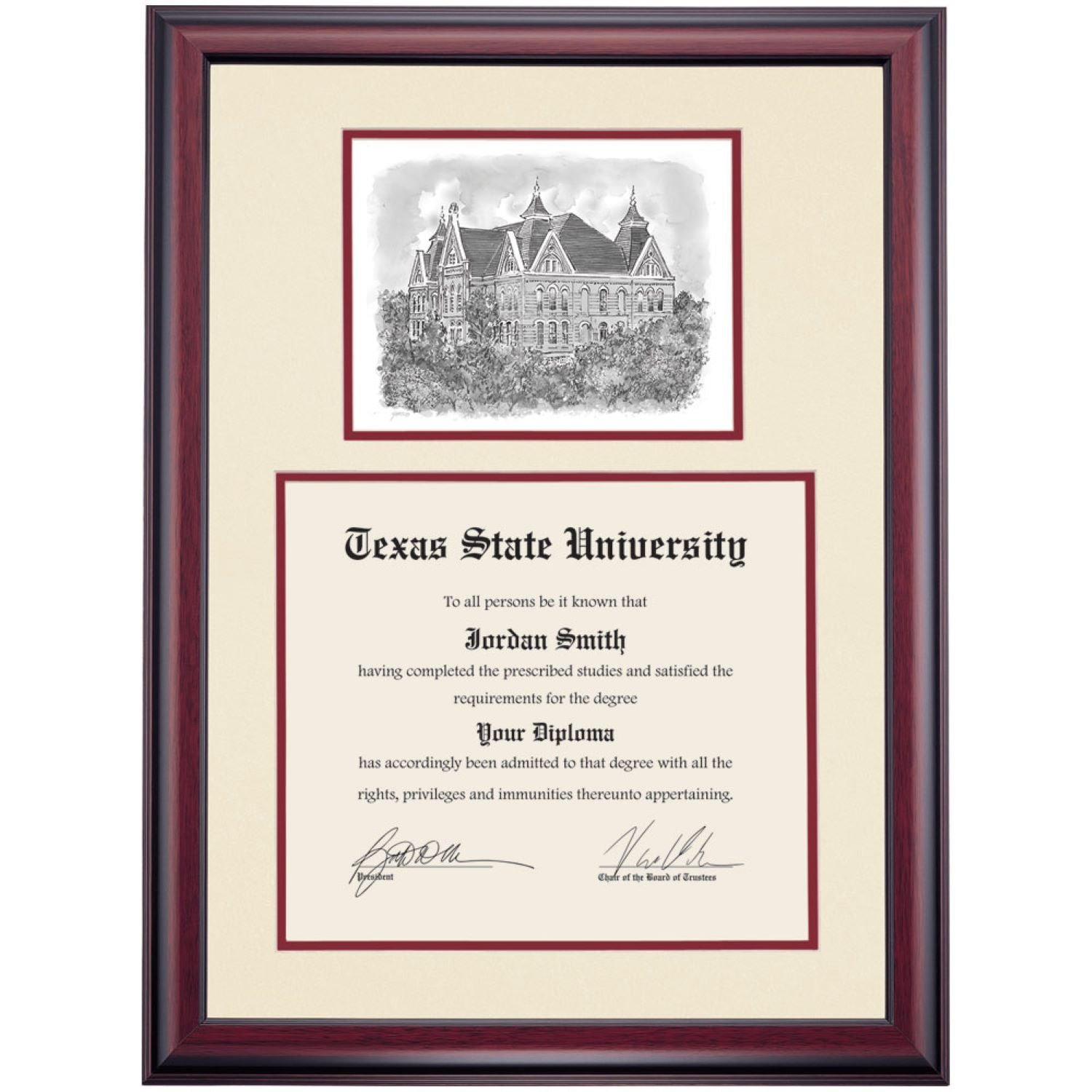 Texas State Premier Old Main Diploma Frame | Dorm Essentials - Dormify