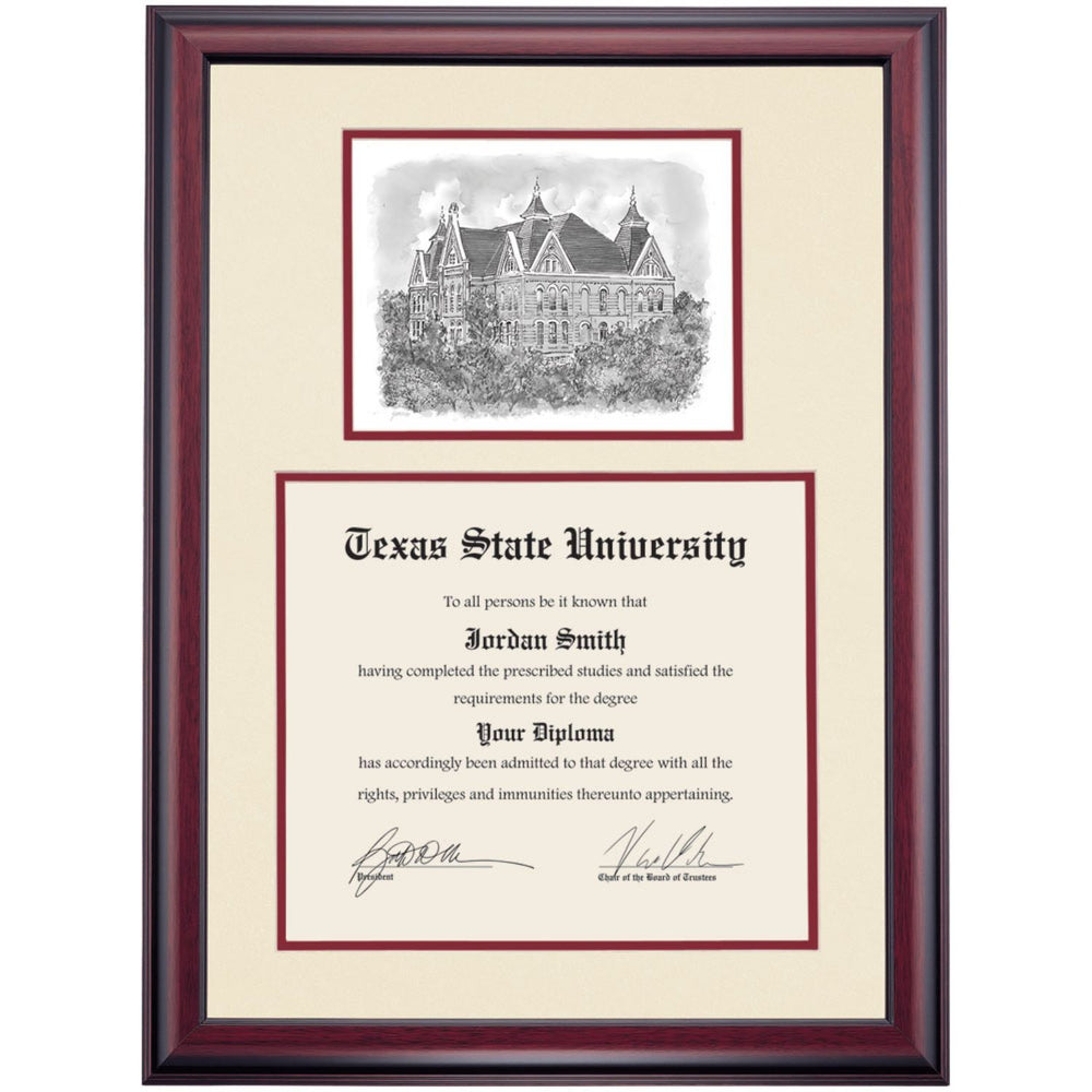 Texas State Premier Old Main Diploma Frame | College Shop – Dormify