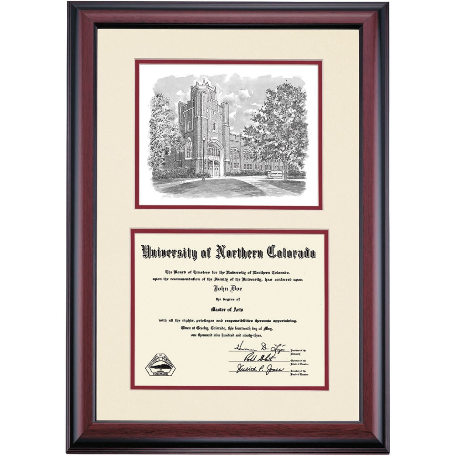 Northern Colorado Premier Gunter Hall Diploma Frame | Dorm Essentials ...
