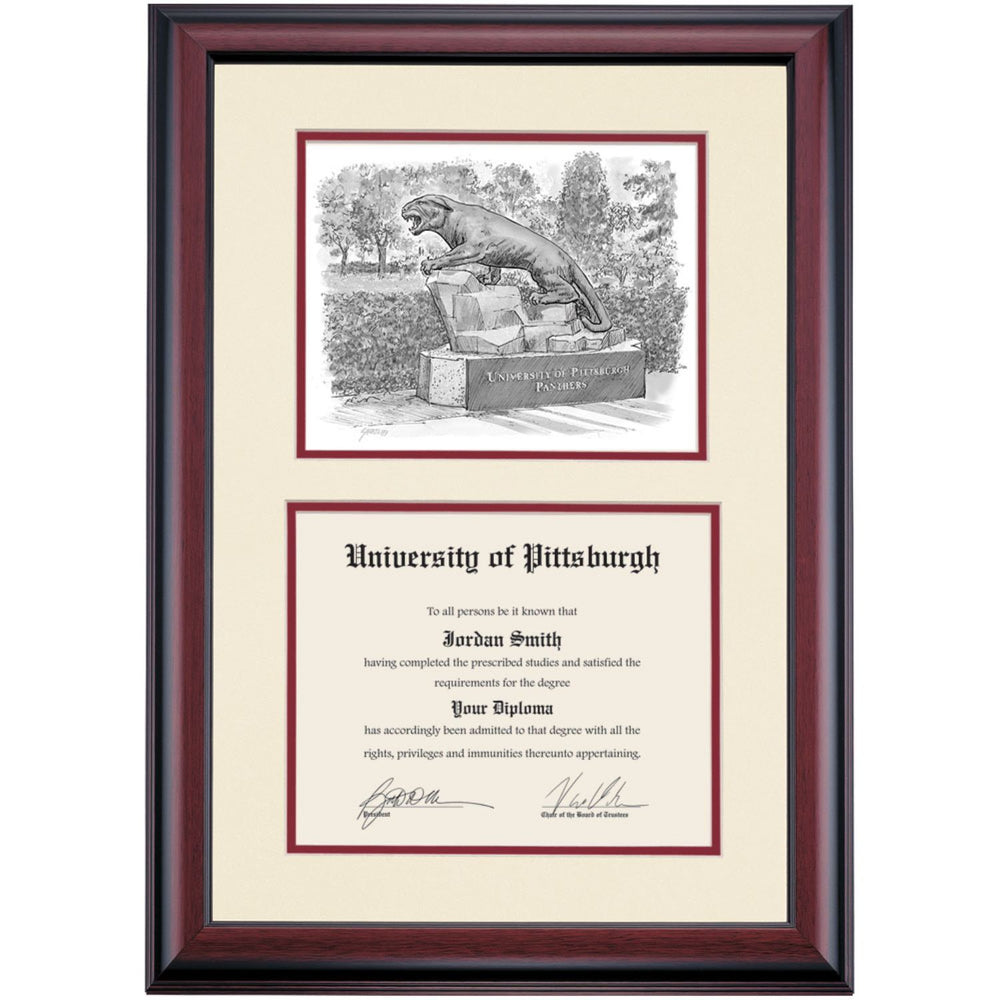 Pittsburgh Premier the Pitt Panther Statue Diploma Frame | College Shop ...