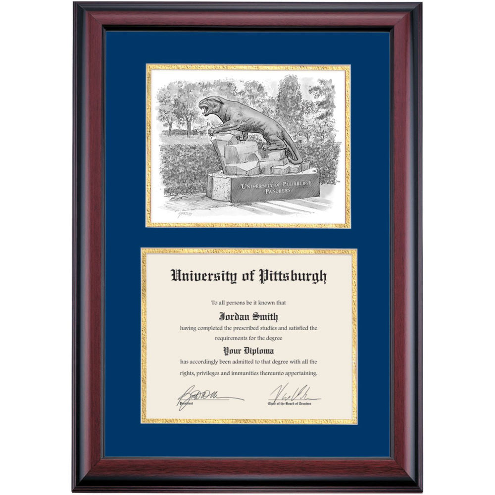 Pittsburgh Premier the Pitt Panther Statue Diploma Frame | College Shop ...