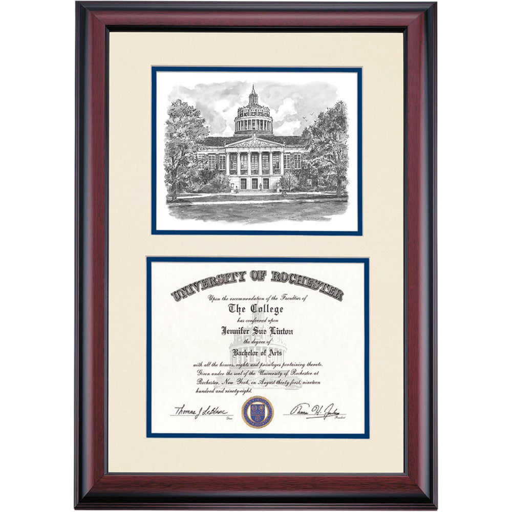 Rochester Premier Rush Rhees Library Diploma Frame | Dorm Essentials ...