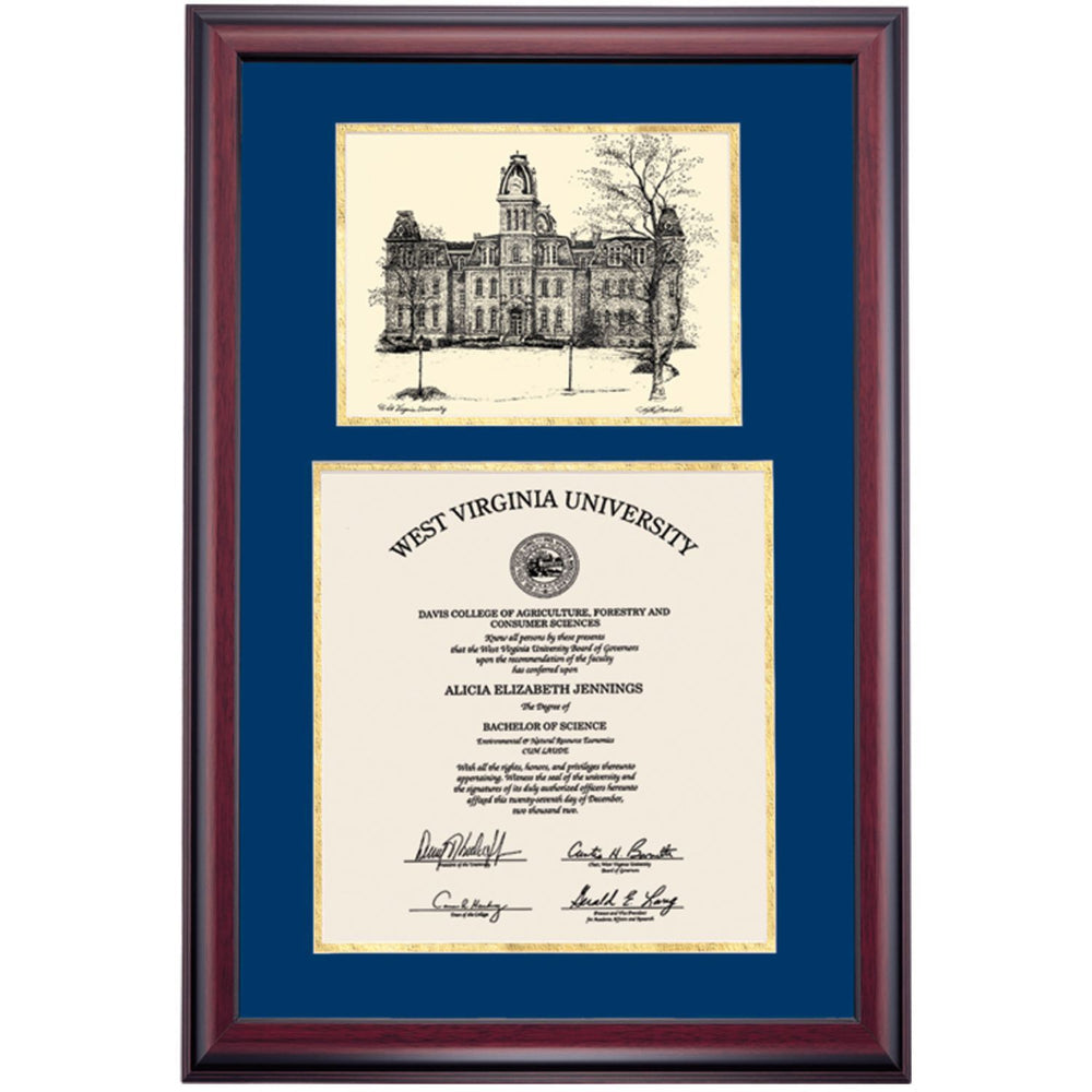 West Virginia Premier Woodburn Hall Diploma Frame | College Shop – Dormify