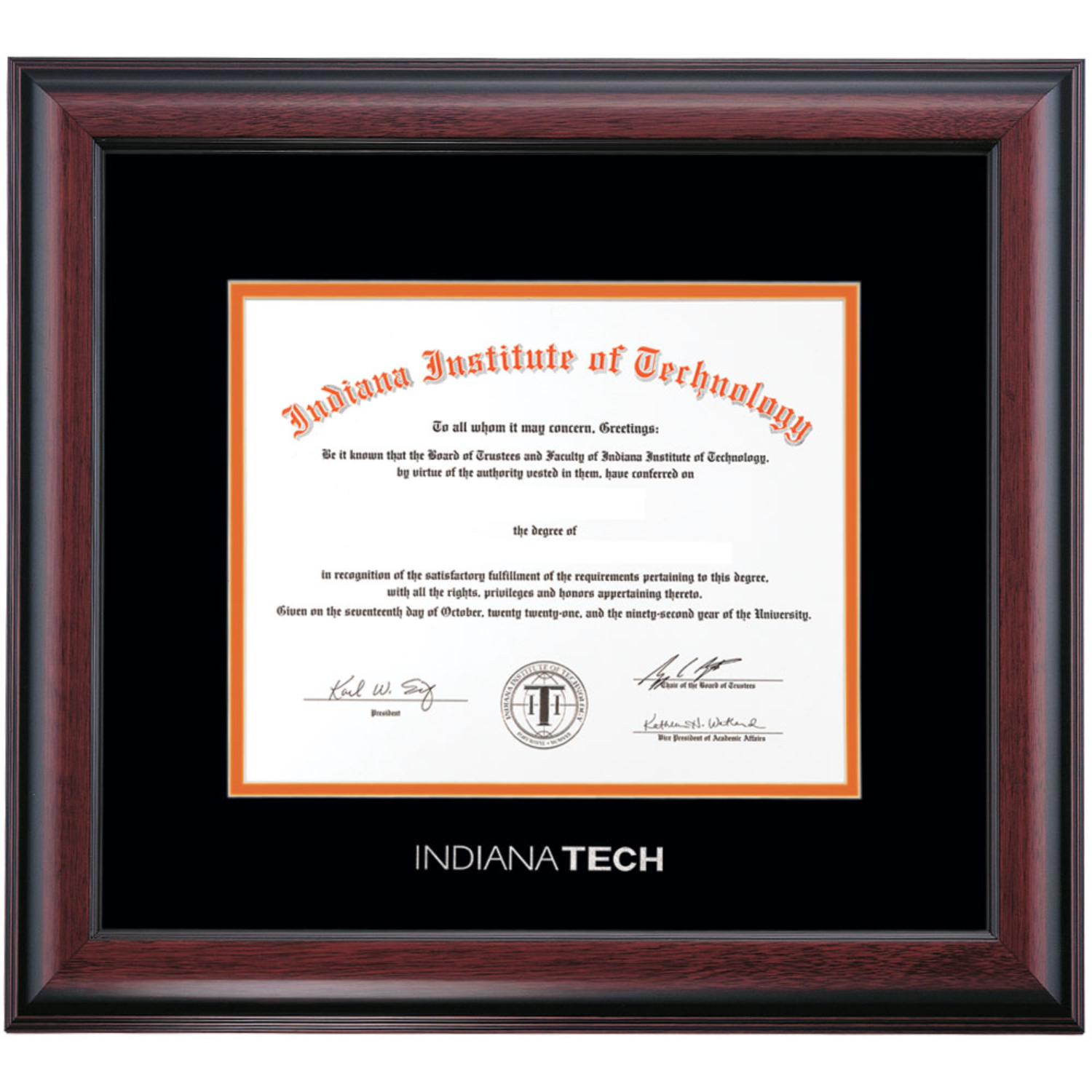 Indiana Tech Traditional Diploma Frame | Dorm Essentials - Dormify