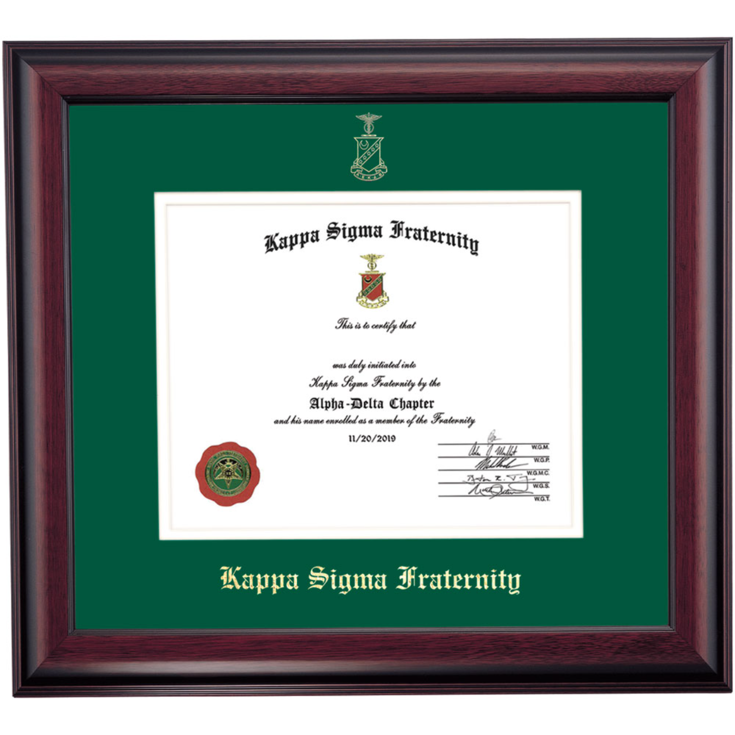 Kappa Sigma Traditional Initiation Certificate Frame | Dorm Essentials - Dormify
