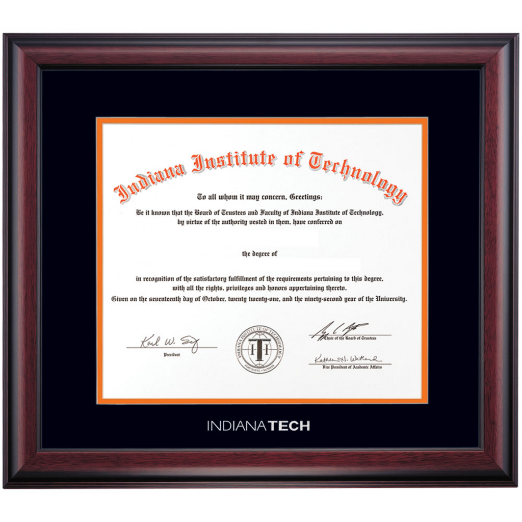 Indiana Tech Traditional for PhD Degrees Diploma Frame | Dorm ...