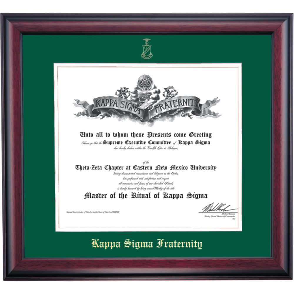 Kappa Sigma Traditional Master of Ritual Certificate Frame | Dorm ...