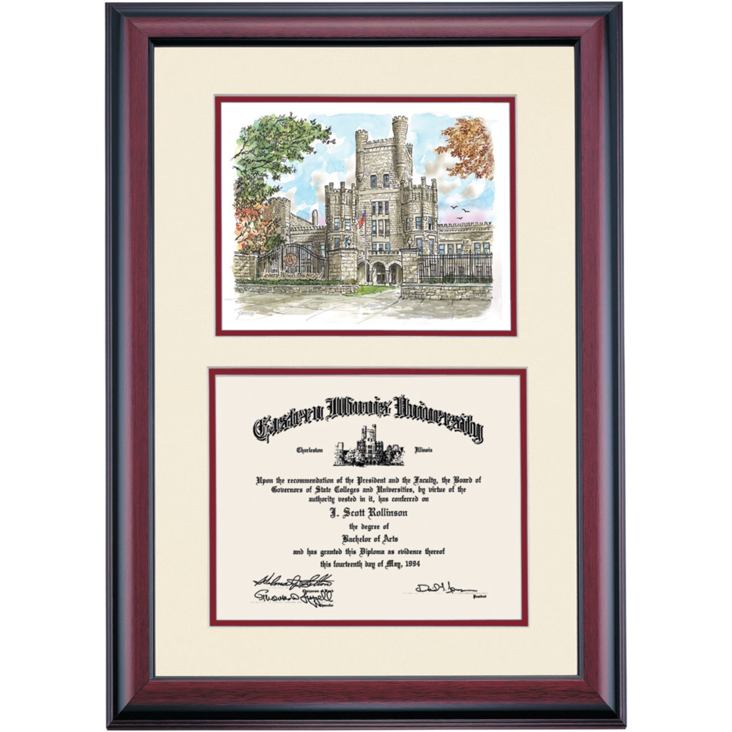 Eastern Illinois Premier Old Main Diploma Frame | Dorm Essentials ...