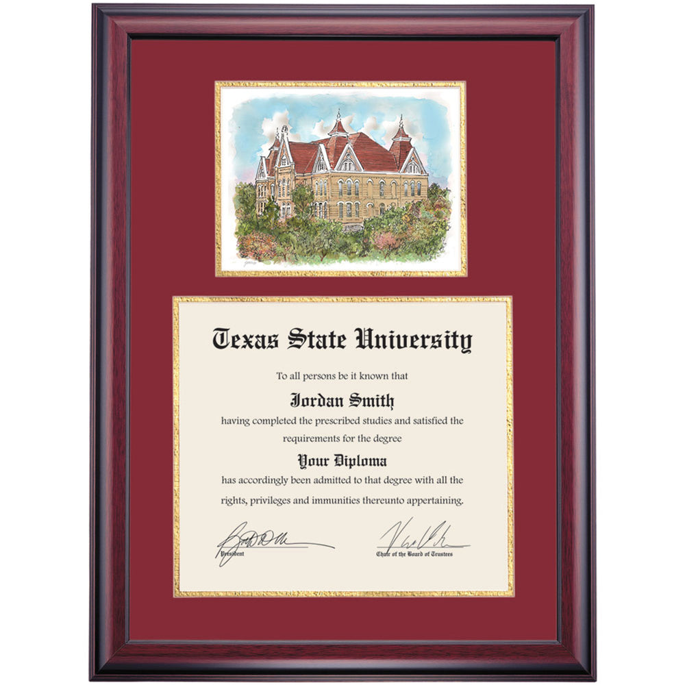 Texas State Premier Old Main Diploma Frame | Dorm Essentials - Dormify