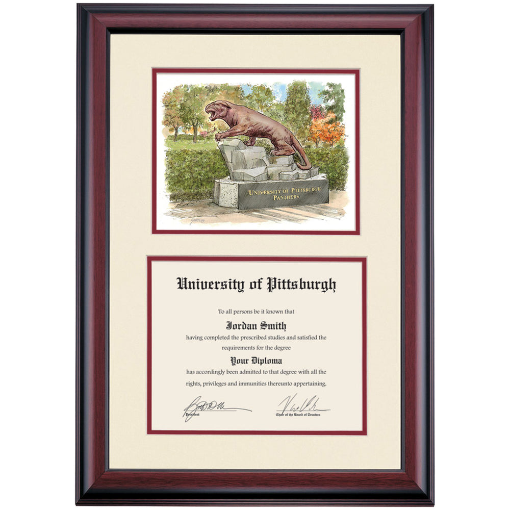 Pittsburgh Premier the Pitt Panther Statue Diploma Frame | College Shop ...
