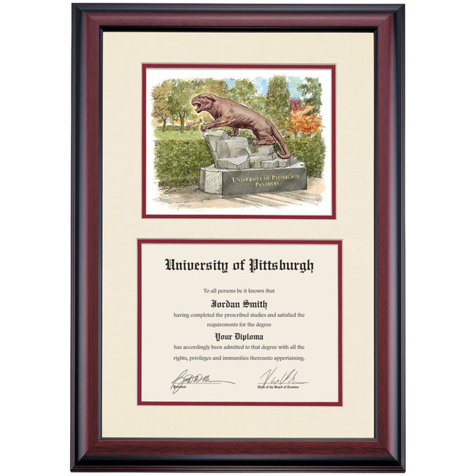 Pittsburgh Premier the Pitt Panther Statue Diploma Frame | College Shop ...