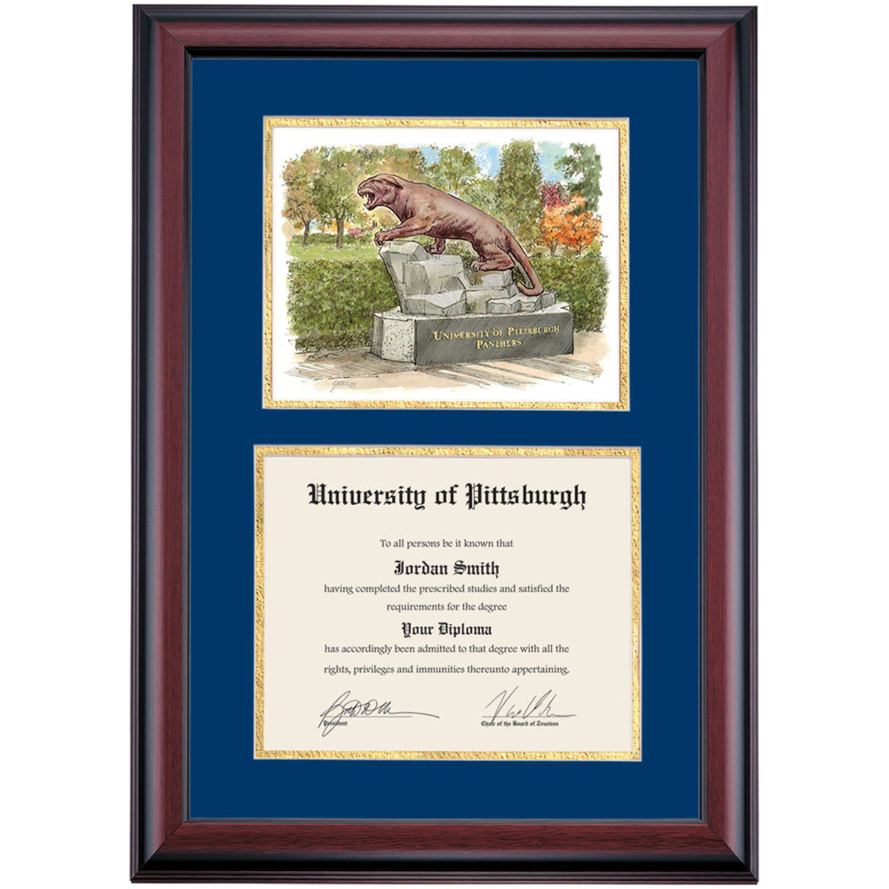 Pittsburgh Premier the Pitt Panther Statue Diploma Frame | College Shop ...