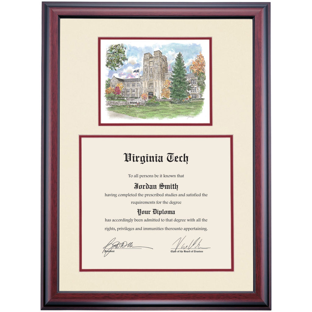 Virginia Tech Premier Burruss Hall Diploma Frame | College Shop – Dormify
