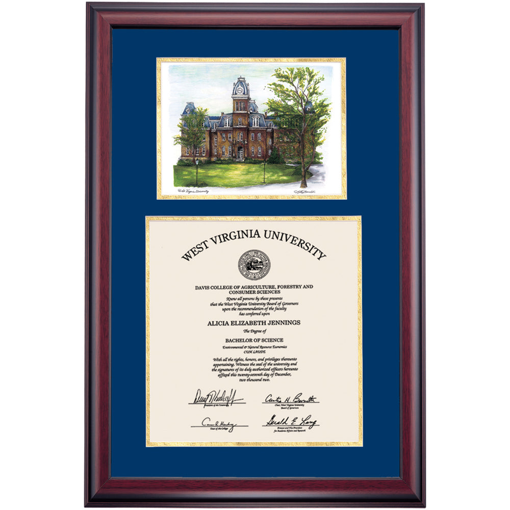 West Virginia Premier Woodburn Hall Diploma Frame | College Shop – Dormify