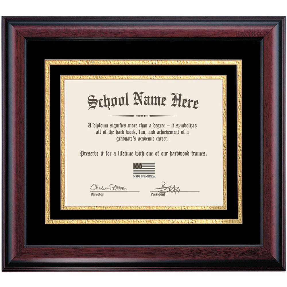Graduation Diploma Frame with Black and Gold Matting for 8.5 x 11 ...