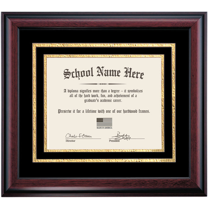Graduation Diploma Frame with Black and Gold Matting for 8.5 x 11 ...
