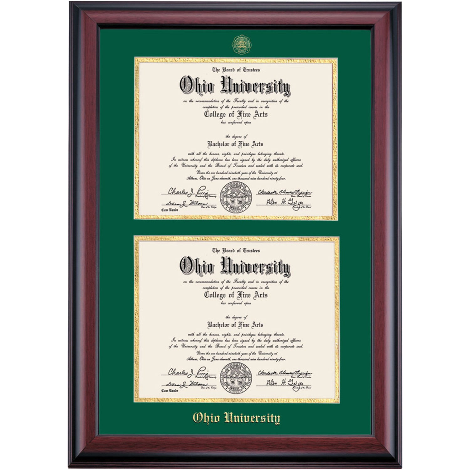 Ohio School Color Double Traditional Diploma Frame | Dorm Essentials - Dormify