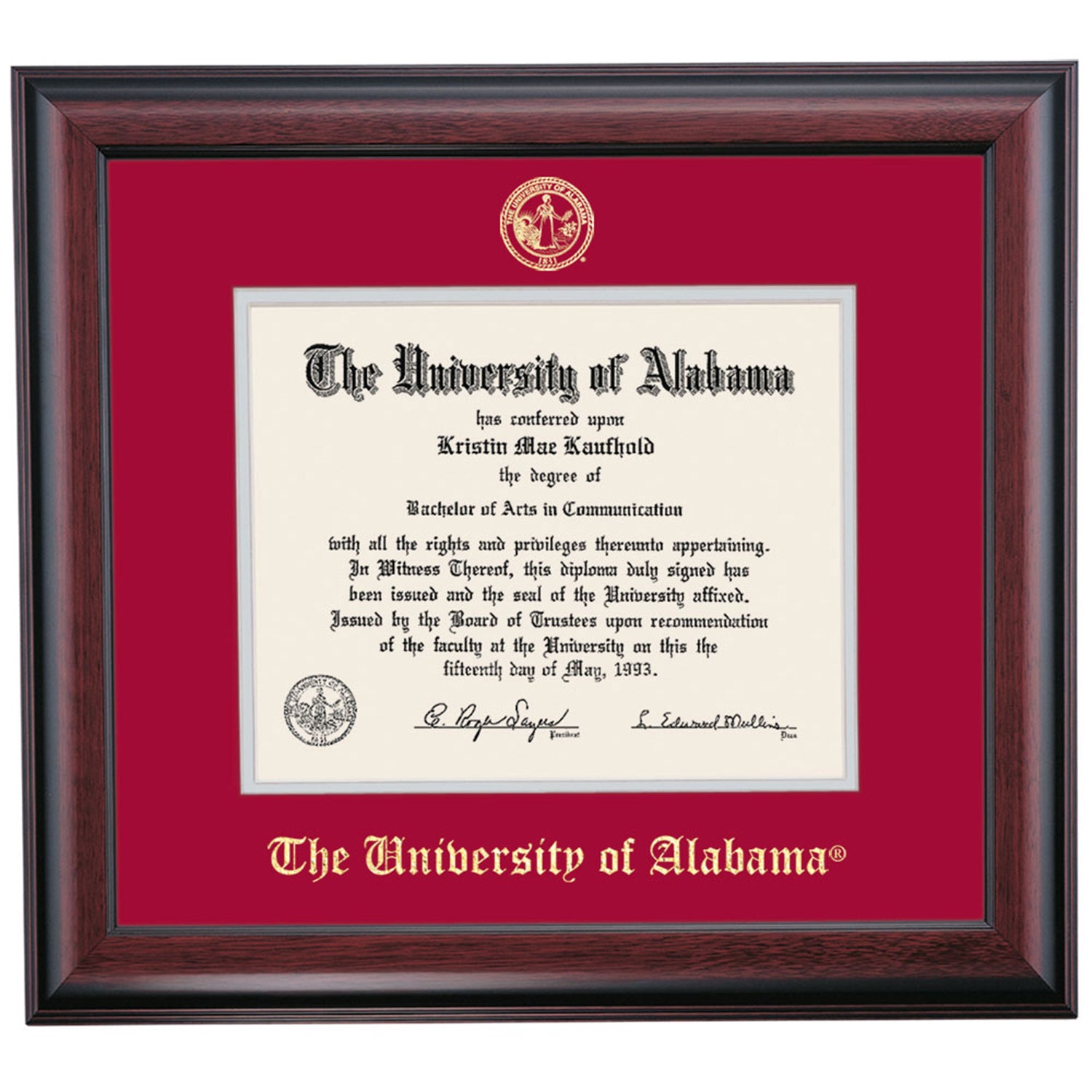 Alabama School Color Traditional Diploma Frame | College Shop - Dormify