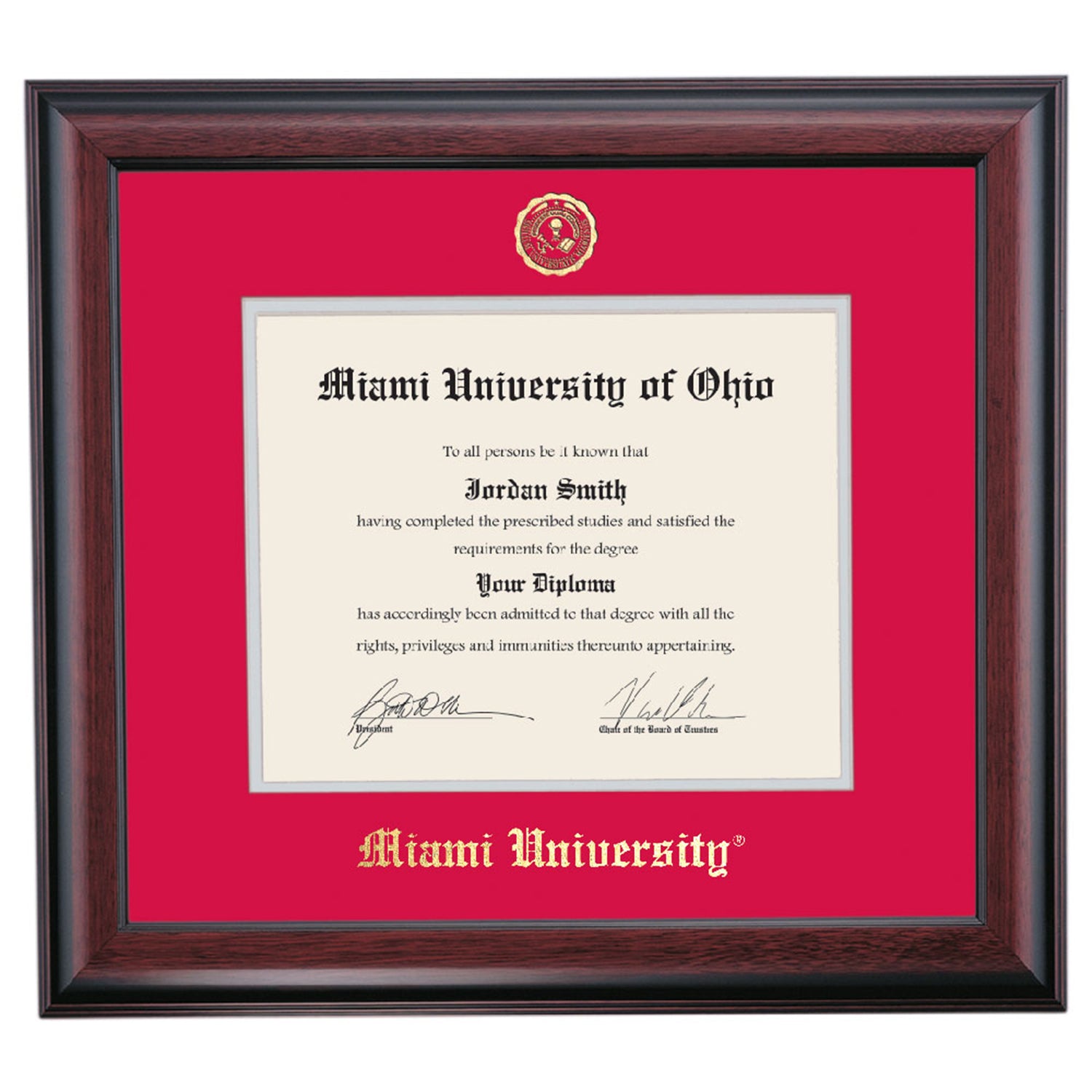 Miami Ohio School Color Traditional Diploma Frame | Dorm Essentials - Dormify