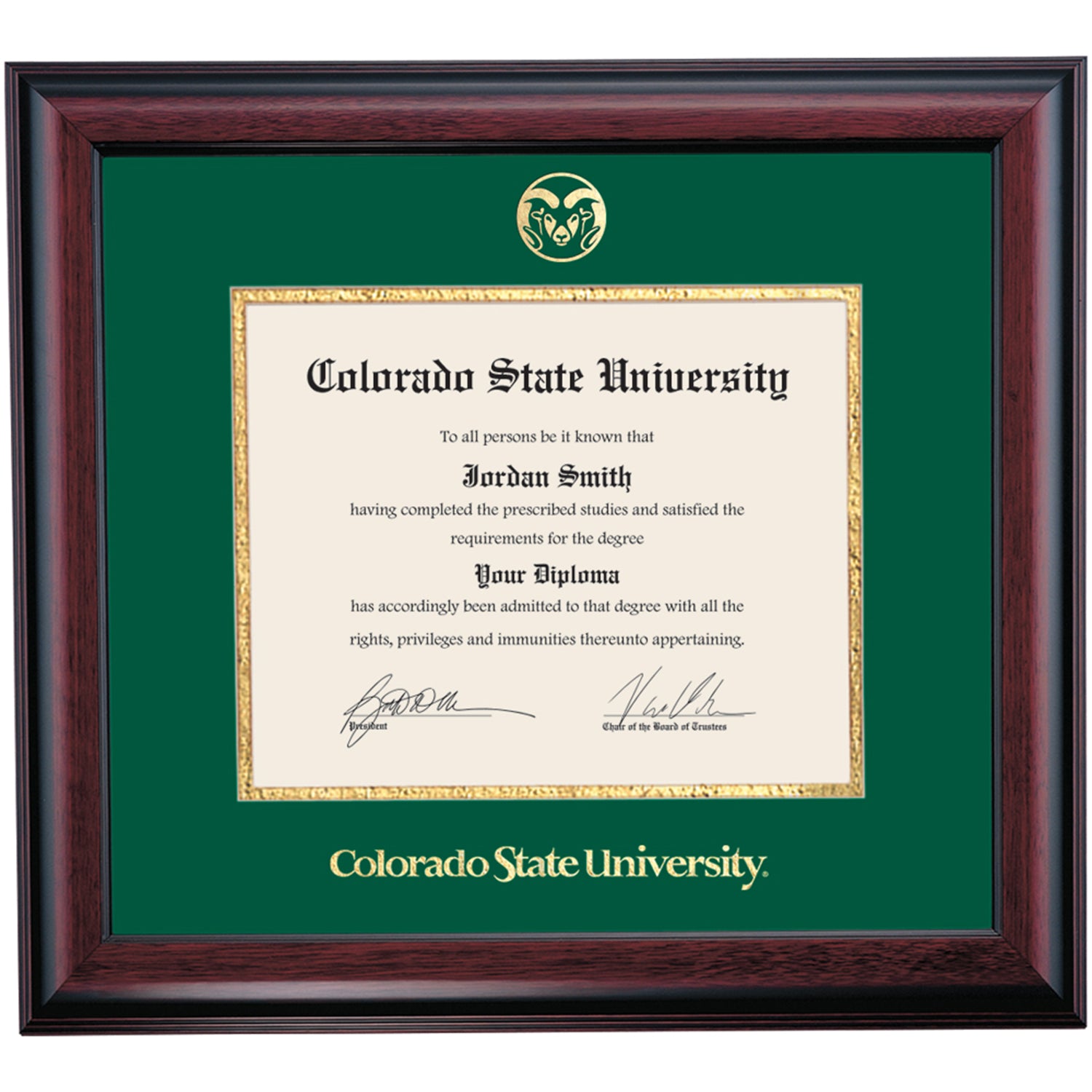 Colorado State Ram Logo School Color Traditional Diploma Frame ...