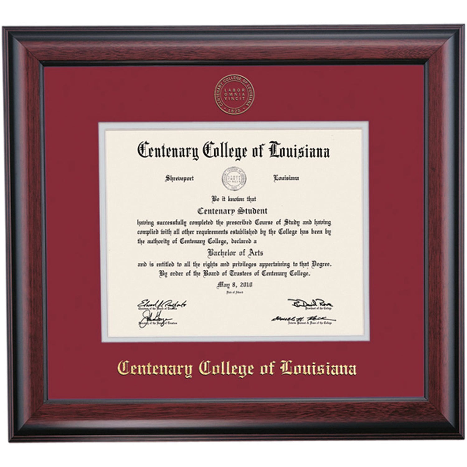 Centenary Louisiana School Color Traditional Diploma Frame | Dorm ...