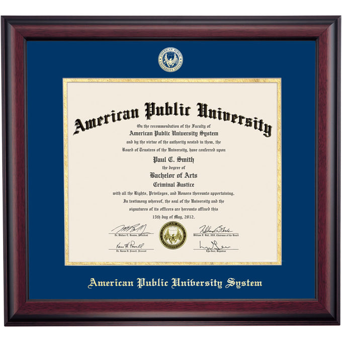 American Public University System School Color Traditional Diploma ...