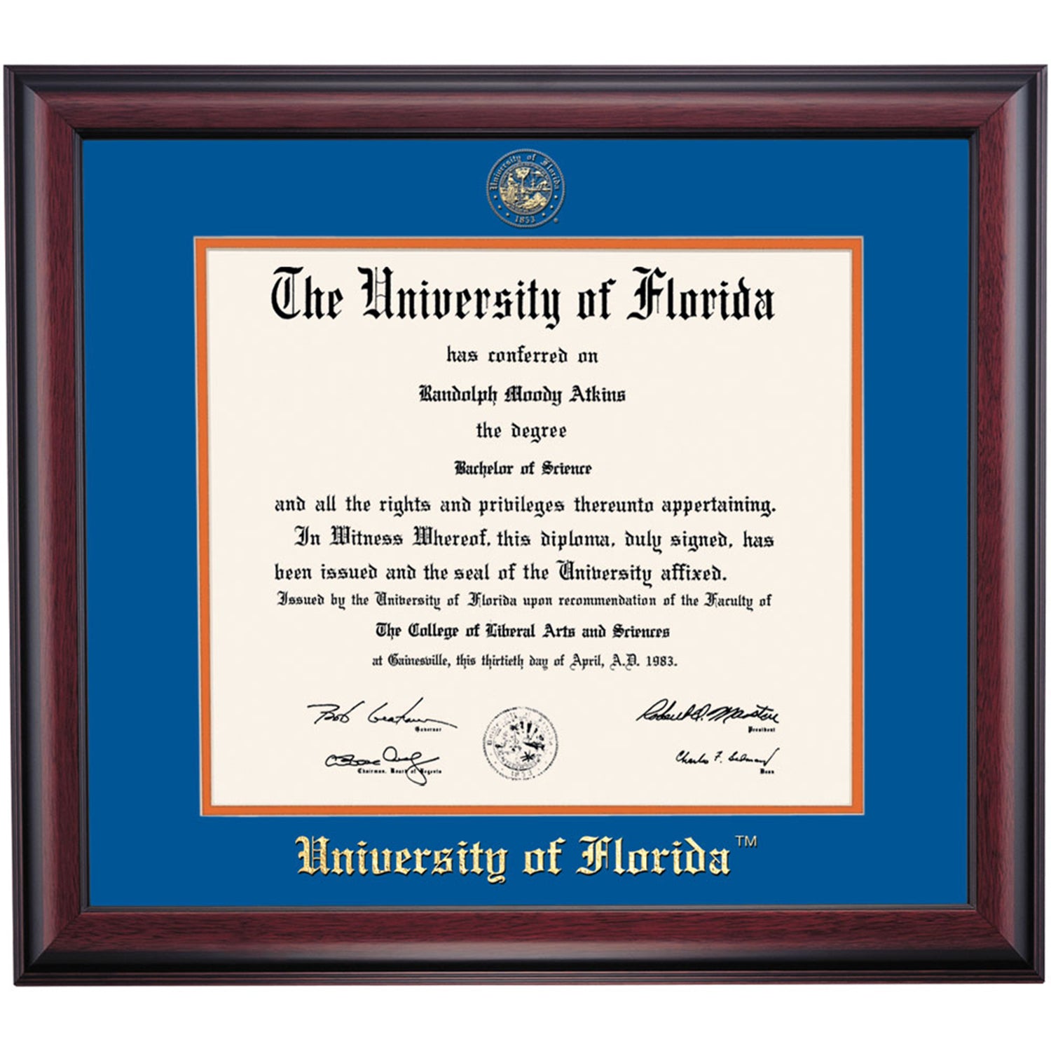 Florida School Color Traditional Diploma Frame | College Shop - Dormify
