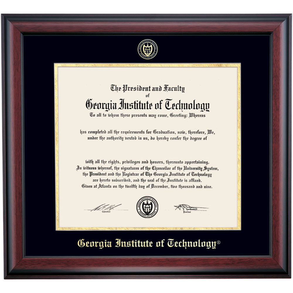 Georgia Institute of Technology School Color Traditional Diploma Frame ...